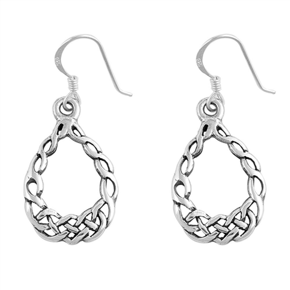 Celtic Weave Braided Knot Teardrop Twisted .925 Sterling Silver ...